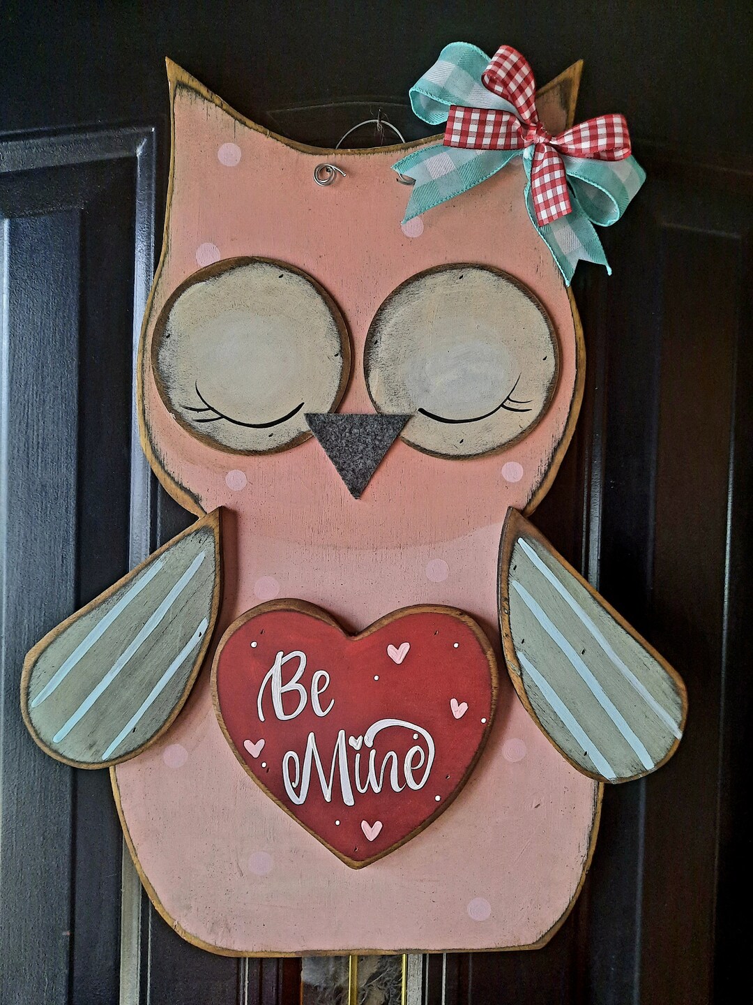Valentine Owl Door Hanger/made per Order/not Ready to Ship - Etsy