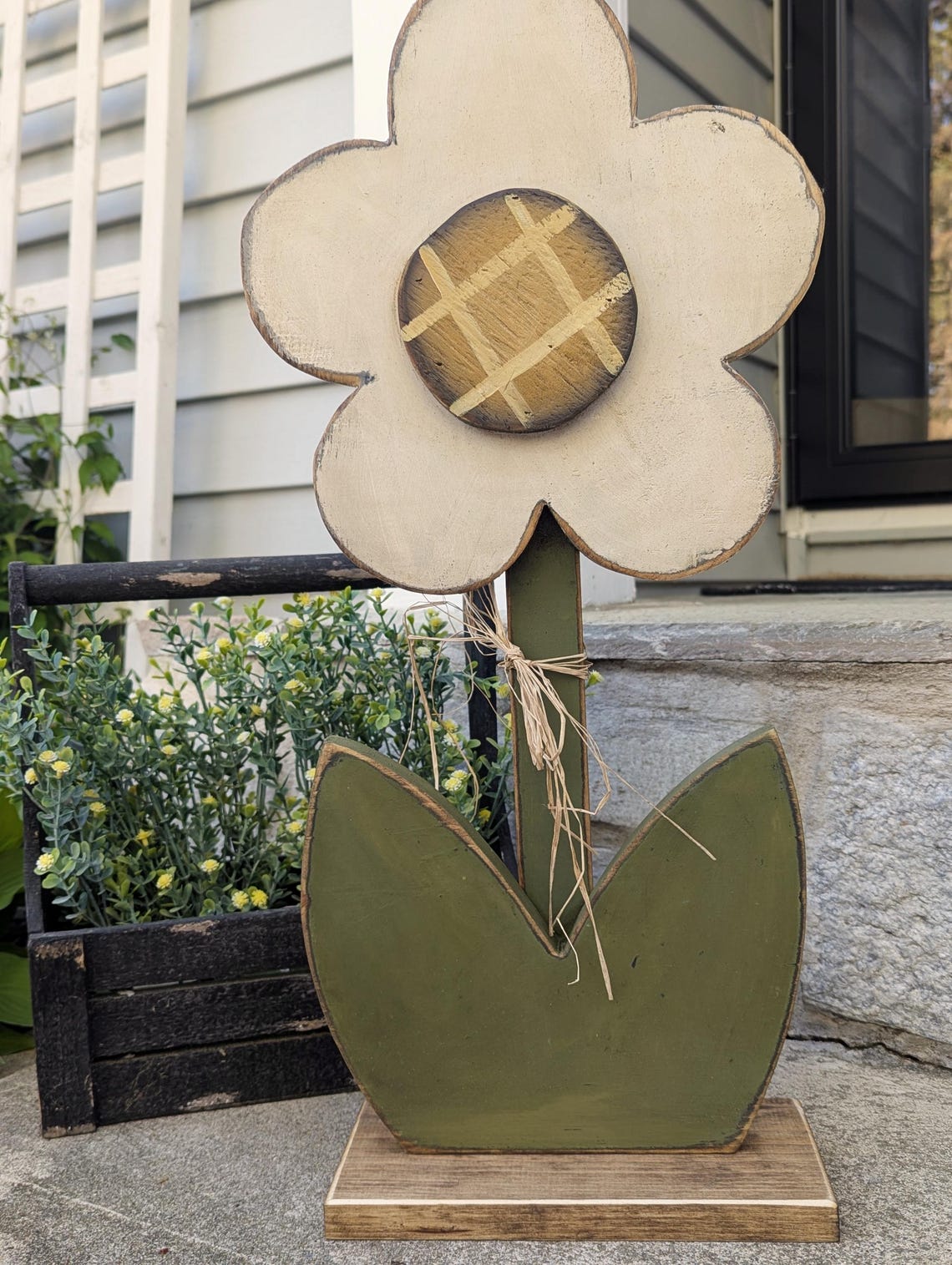 Standing Wooden Daisy Flower 2 Feet/porch Decor/home Decor/spring ...