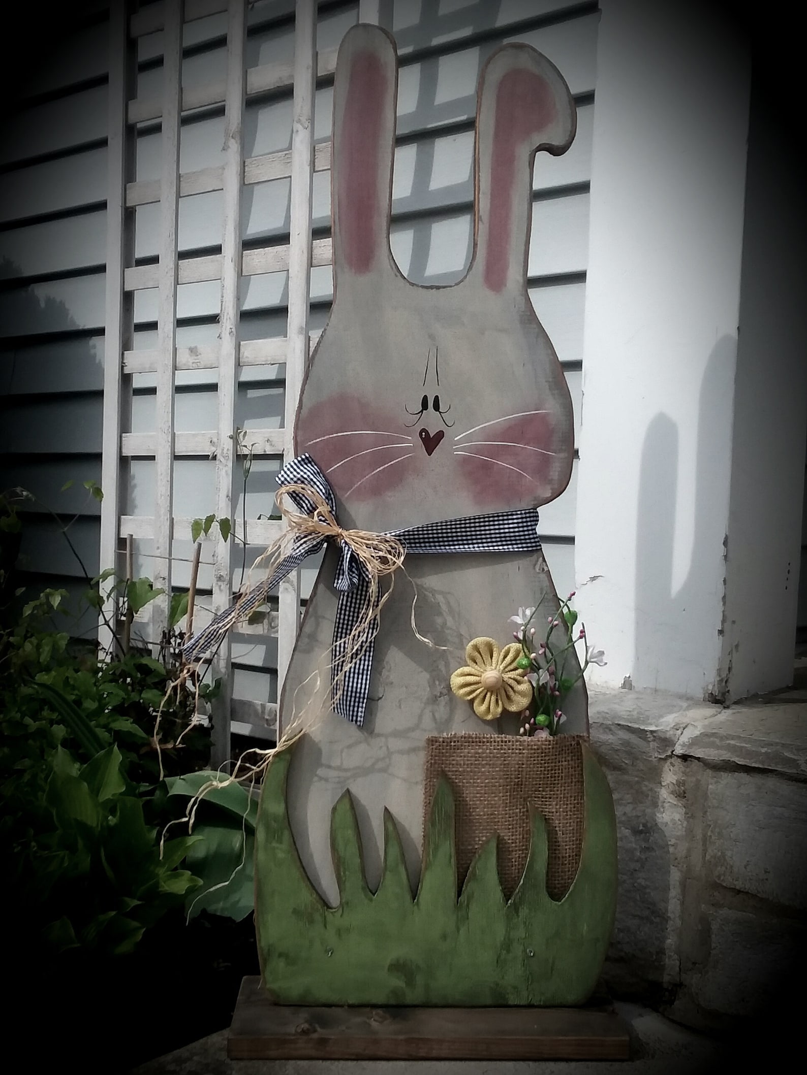 Standing Wood Bunny/3 Ft Tall/primitive Standing Spring Decor/ - Etsy
