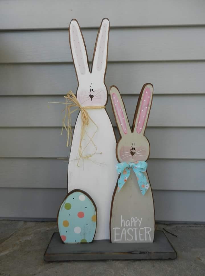 Standing Bunny/wooden Easter Display/easter Prim/country - Etsy