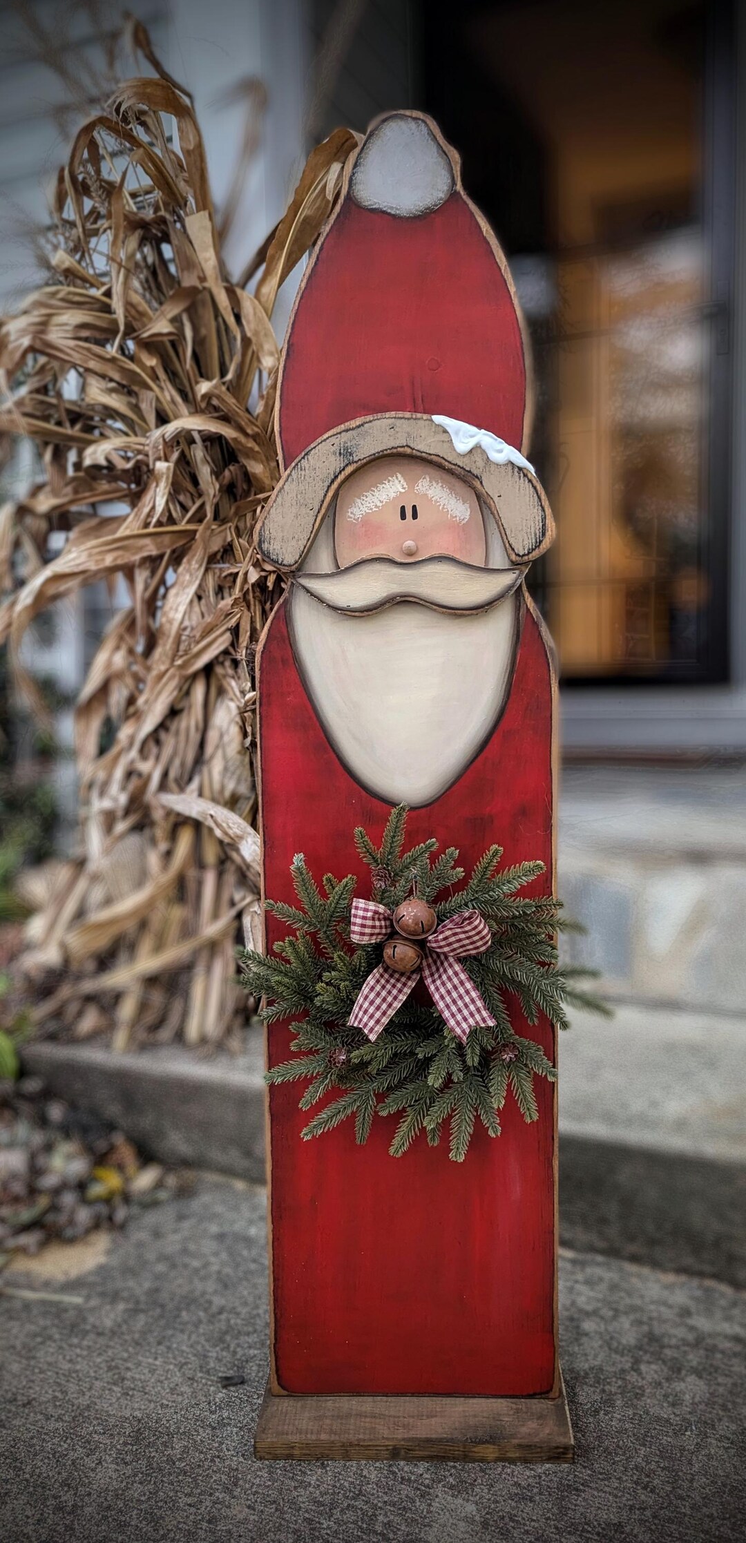 Standing Wood Santa/4ft Tall/primitive Christmas Decor/ Rustic St. Nick ...