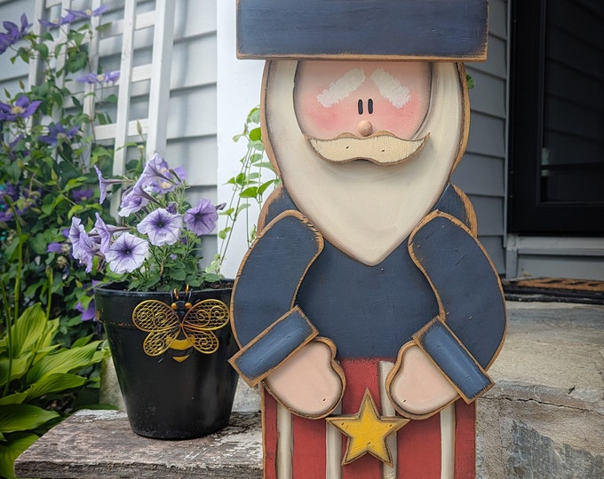 Hand Carved Uncle Sam - Etsy