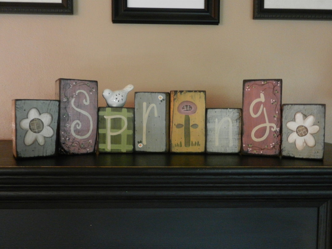 Seasonal Primitive Word Blocks/reversible Blocks/4 Sides/holiday Blocks ...