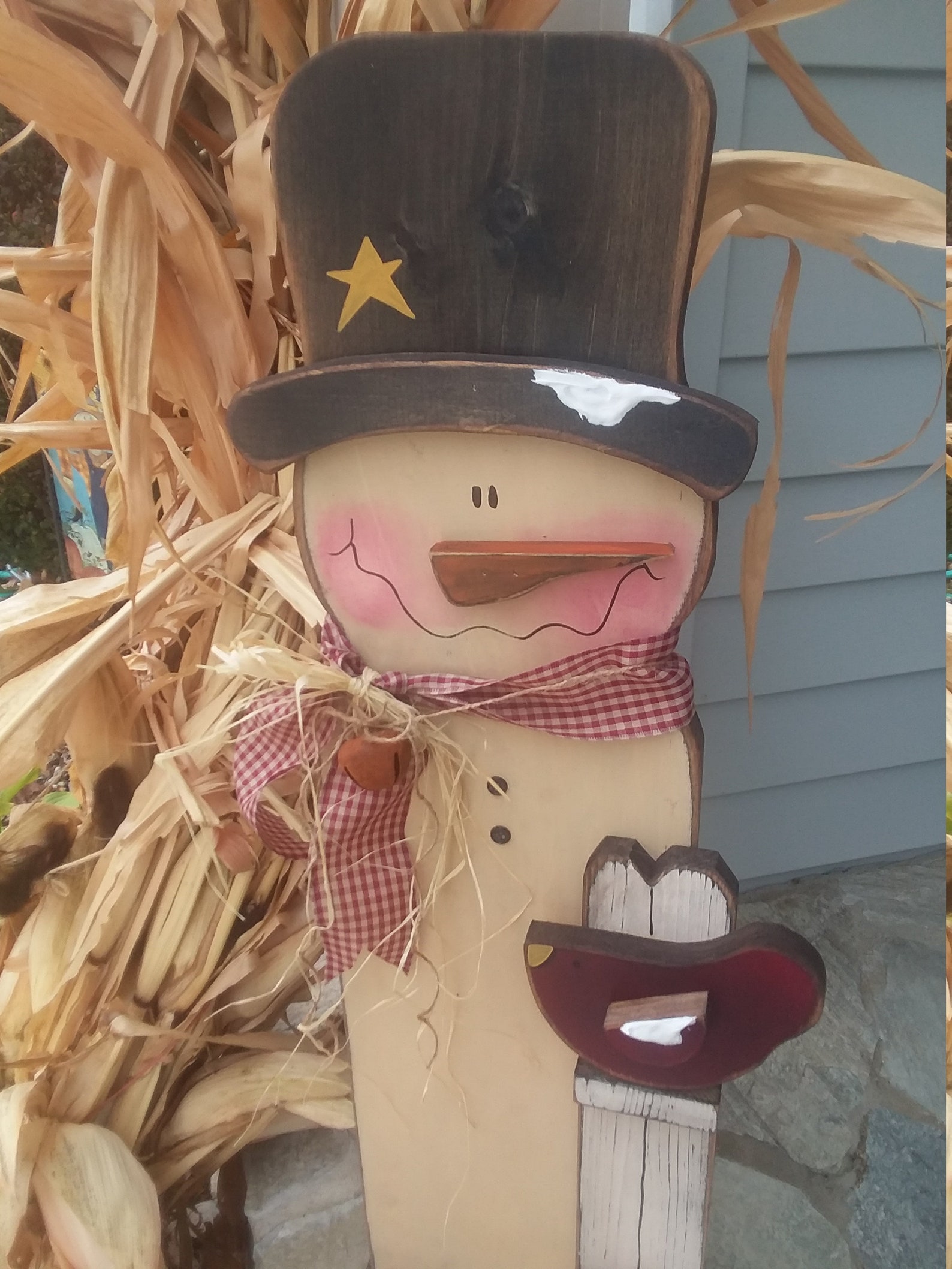 Standing Wood Snowman/3 ft tall/Primitive Winter Decor/ Rustic | Etsy