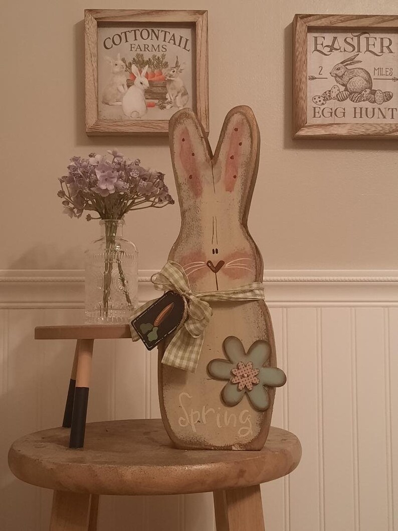 Chunky Wood Bunny Shelf Sitter/15 Height/ Spring - Etsy