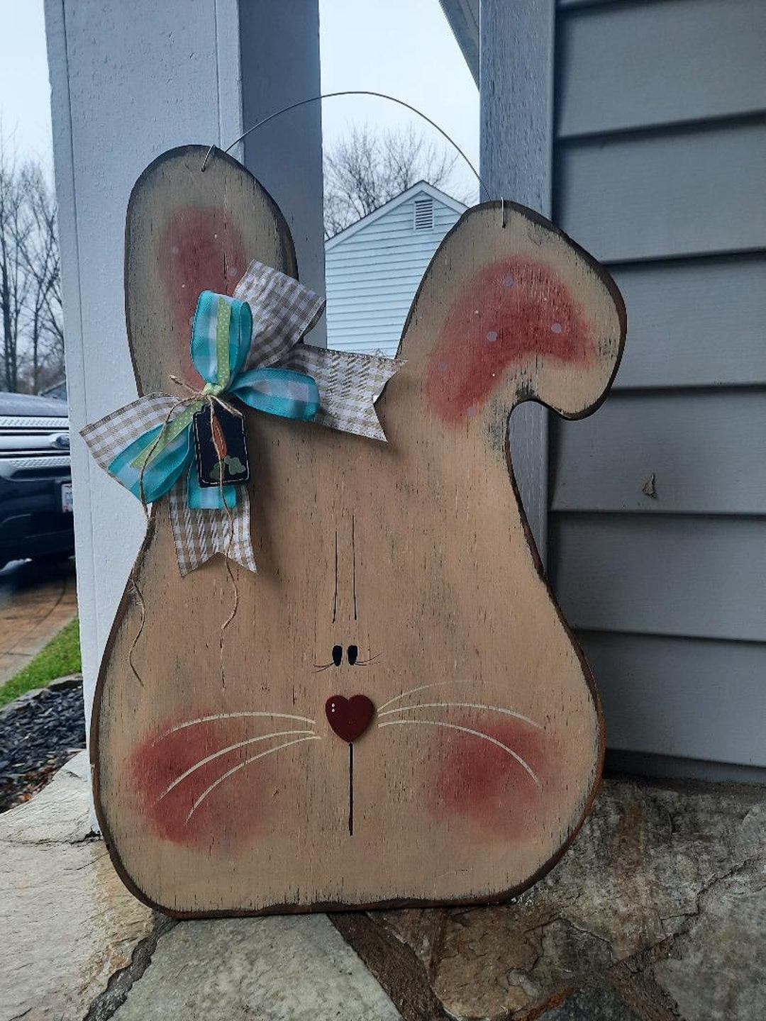Wood Bunny Head Door Display/hanging Easter/ Made per Order Not Ready ...