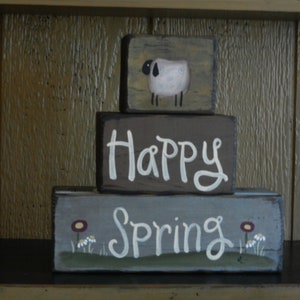 Primitive Seasonal Word Blocks/reversible Blocks/4 Seasons/3piece Set ...