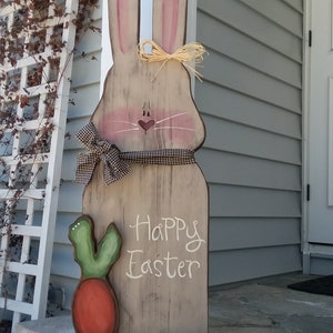 Standing Wood Bunny/3 Ft Tall/primitive Standing Spring Decor/ Rustic ...