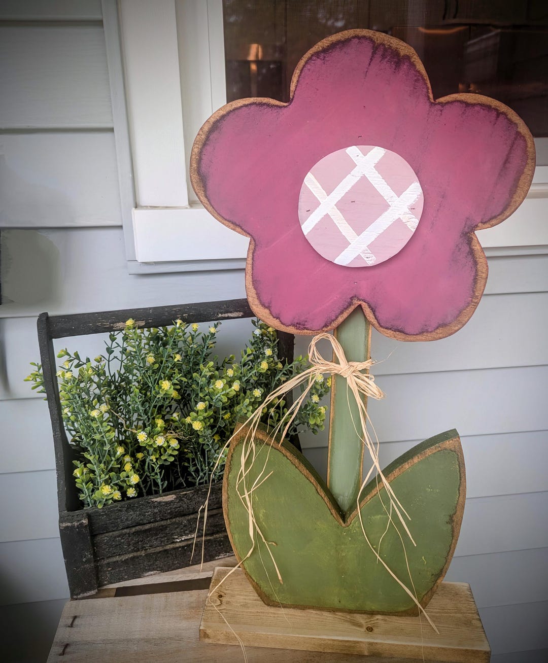 Standing Wooden Daisy Flower 2 Feet/porch Decor/home Decor/spring ...