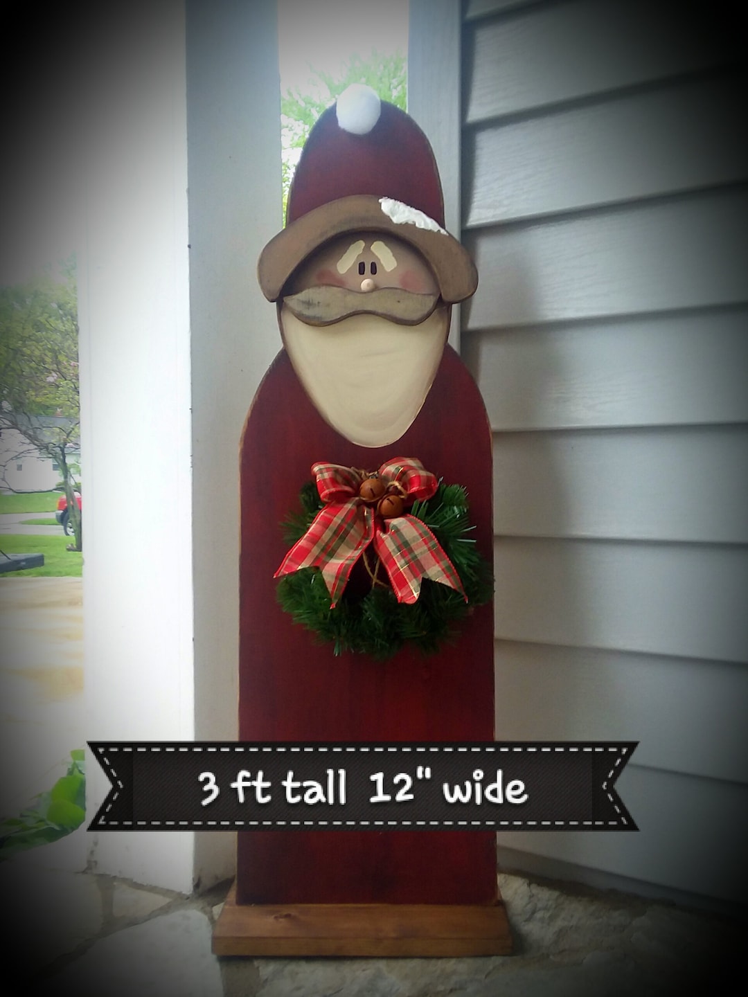 Standing Wood Santa/3 Ft Tall/primitive Christmas Decor/ Rustic St ...