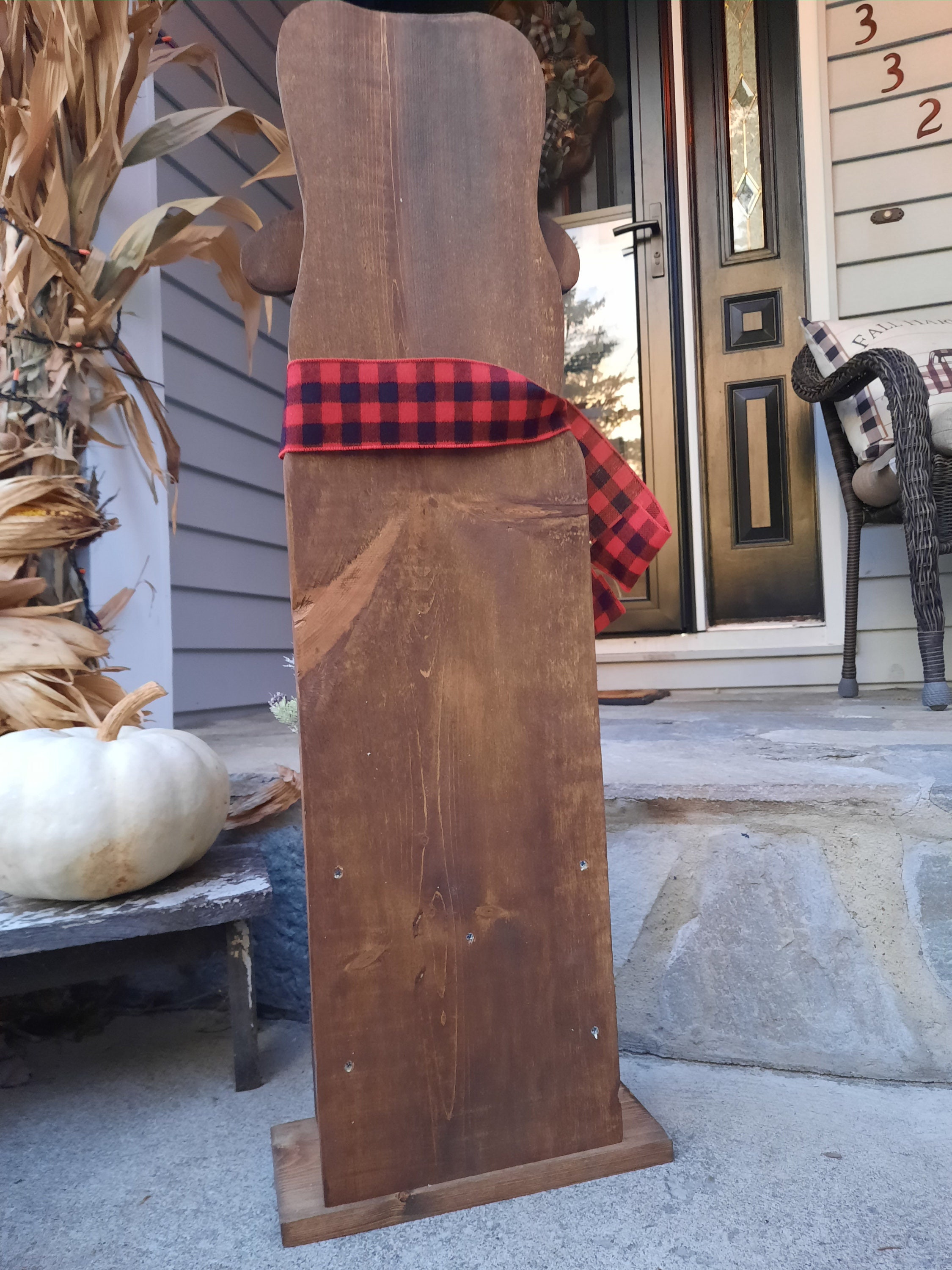 Standing Wood Snowman/3 Ft Tall/primitive Winter Decor/ Rustic Snowman ...