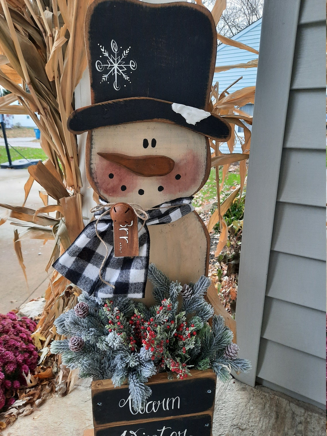 Standing Wood Snowman/3 Ft Tall/primitive Winter Decor/ Rustic | Etsy