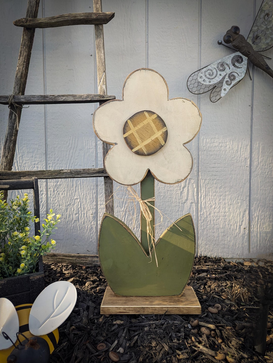 Standing Wooden Daisy Flower 2 Feet/porch Decor/home Decor/spring ...