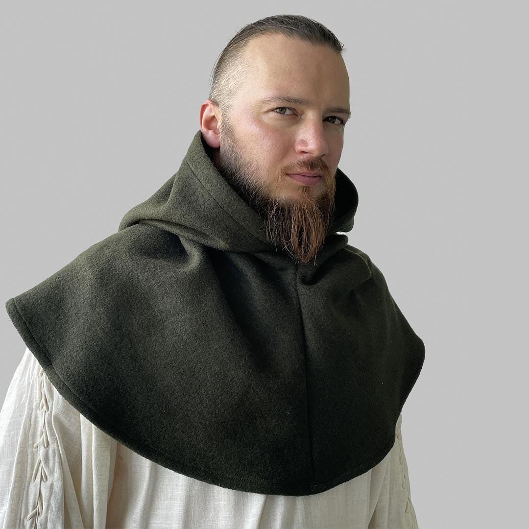 Medieval Wool Headwear: Deep Liripipe Hood - LARP - Etsy