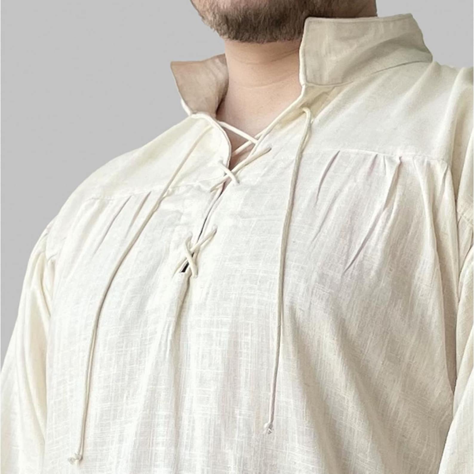 Medieval Linen Shirt – Renaissance/viking Peasant Tunic With Lace-up ...