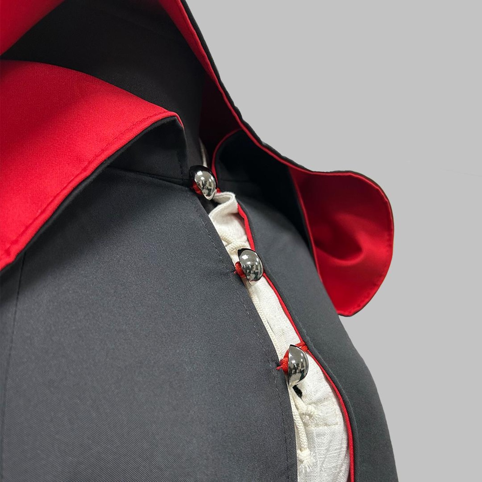 Medieval Two-tone Cloak With Deep Hood: Red and Black Fantasy Cape ...