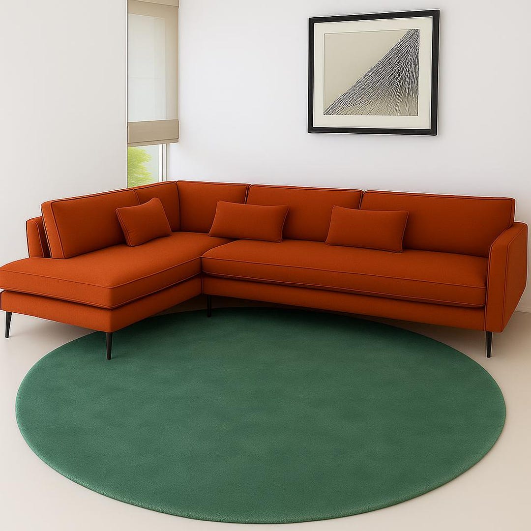Hand Tufted Solid Round Rug Modern Minimalist Carpet for Living Room ...
