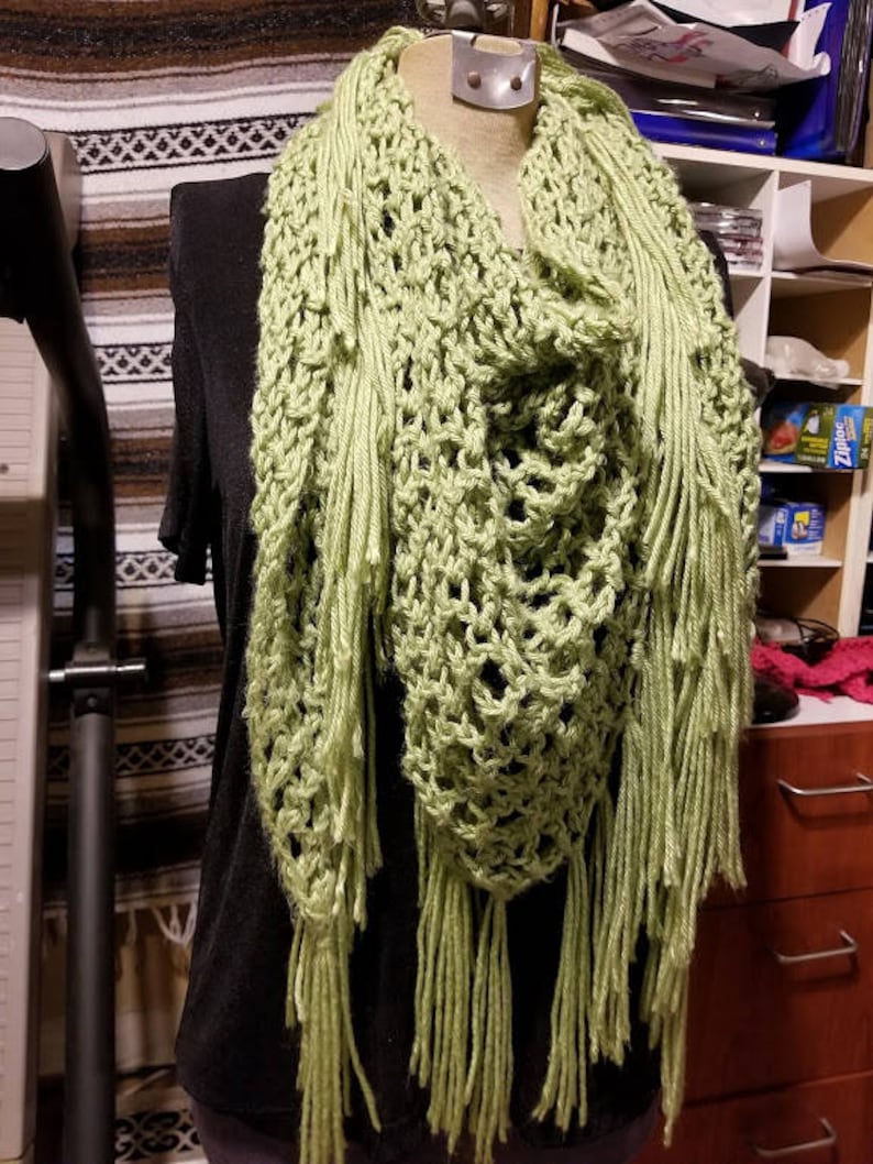 Easy Crochet Open Mesh Triangle Scarf PDF Pattern - Etsy