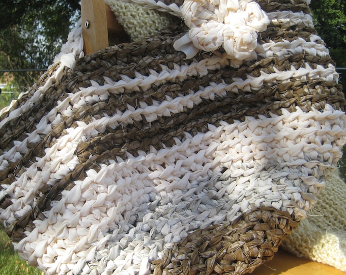 Big Browns Creams & Beige 'rag Rug' Bag Basket - Etsy