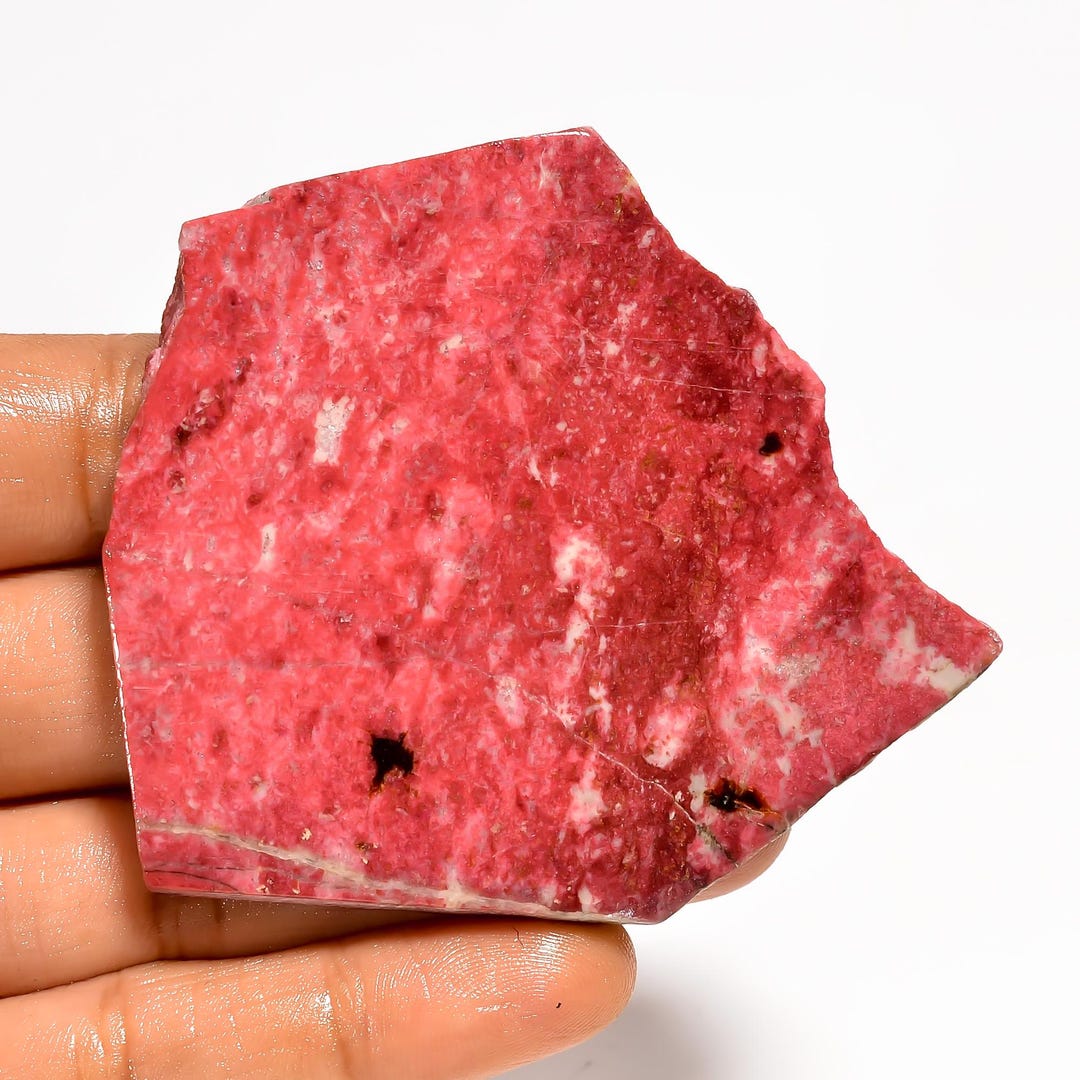 Pink Thulite Slice, Hand-polished Pink Thulite Slab, Home Decoration ...