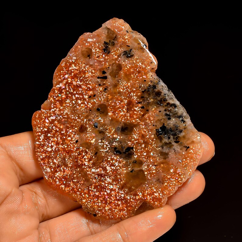 Sunstone Fancy Shape Slice, Hand-polished Slab, Healing Crystal ...