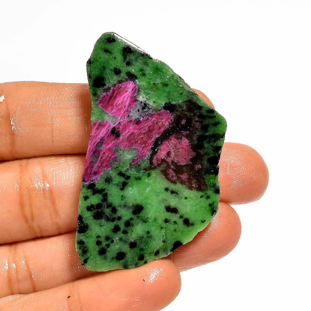 Ruby Zoisite Slice, Hand-polished Raw Ruby Zoisite Slab, Home ...