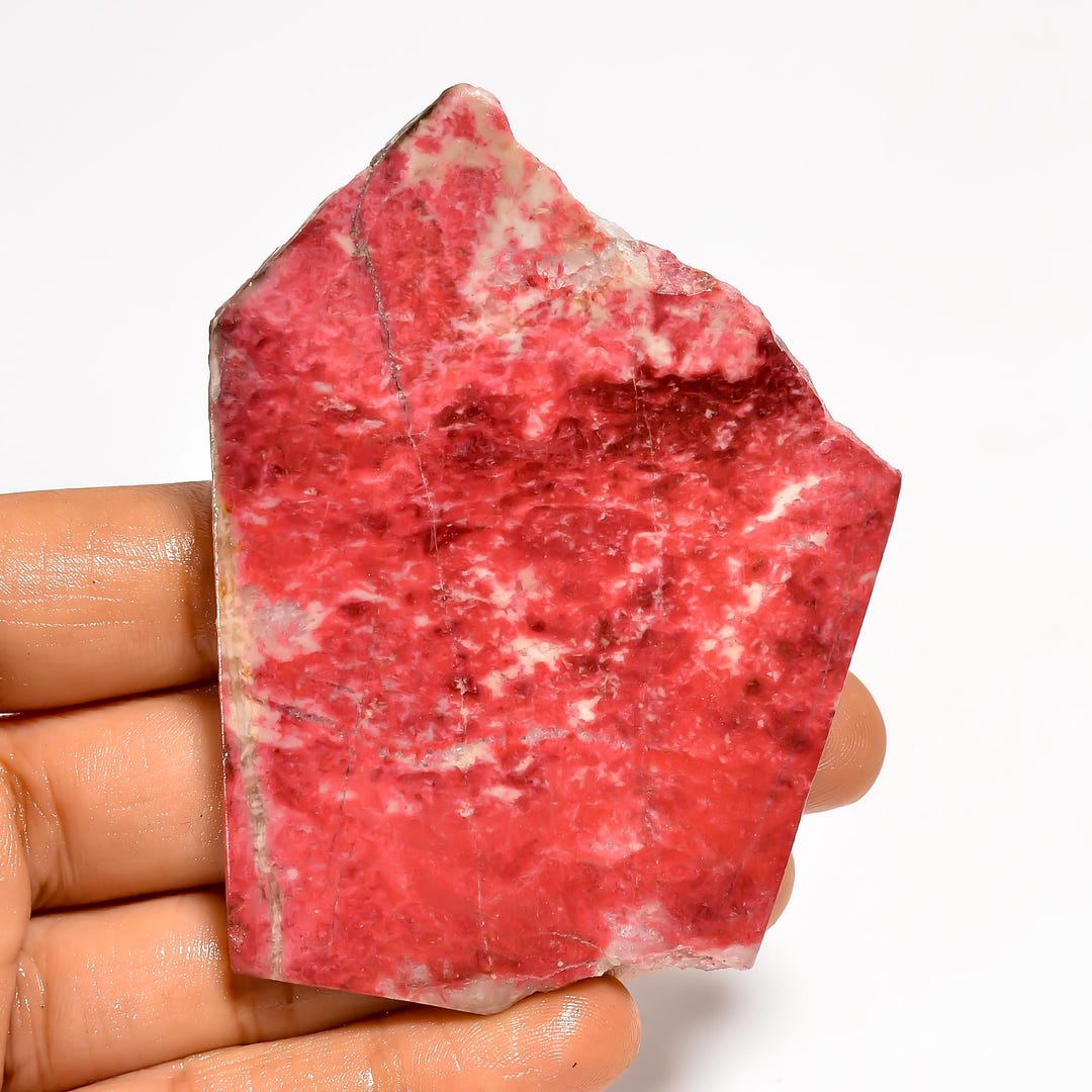 Pink Thulite Slice, Hand-polished Pink Thulite Slab, Home Decoration ...