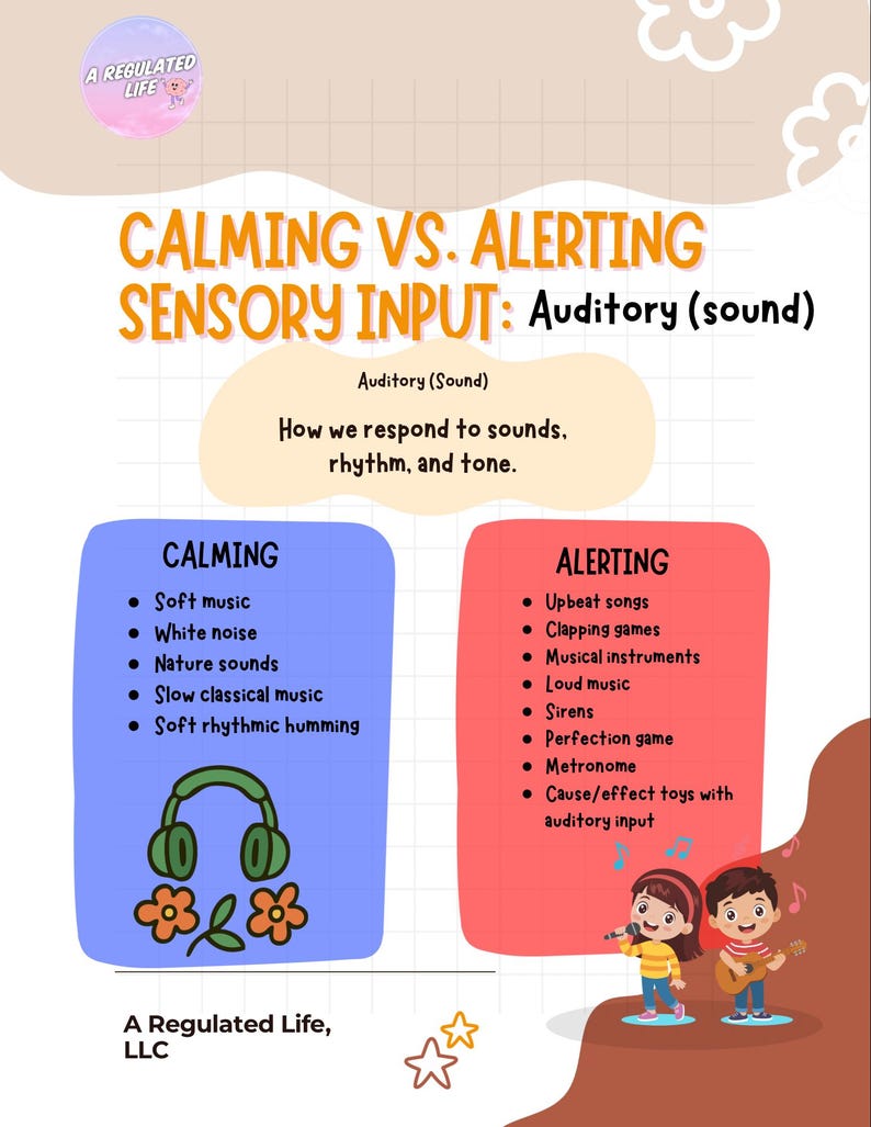 Calming Vs. Alerting Sensory Input - Etsy