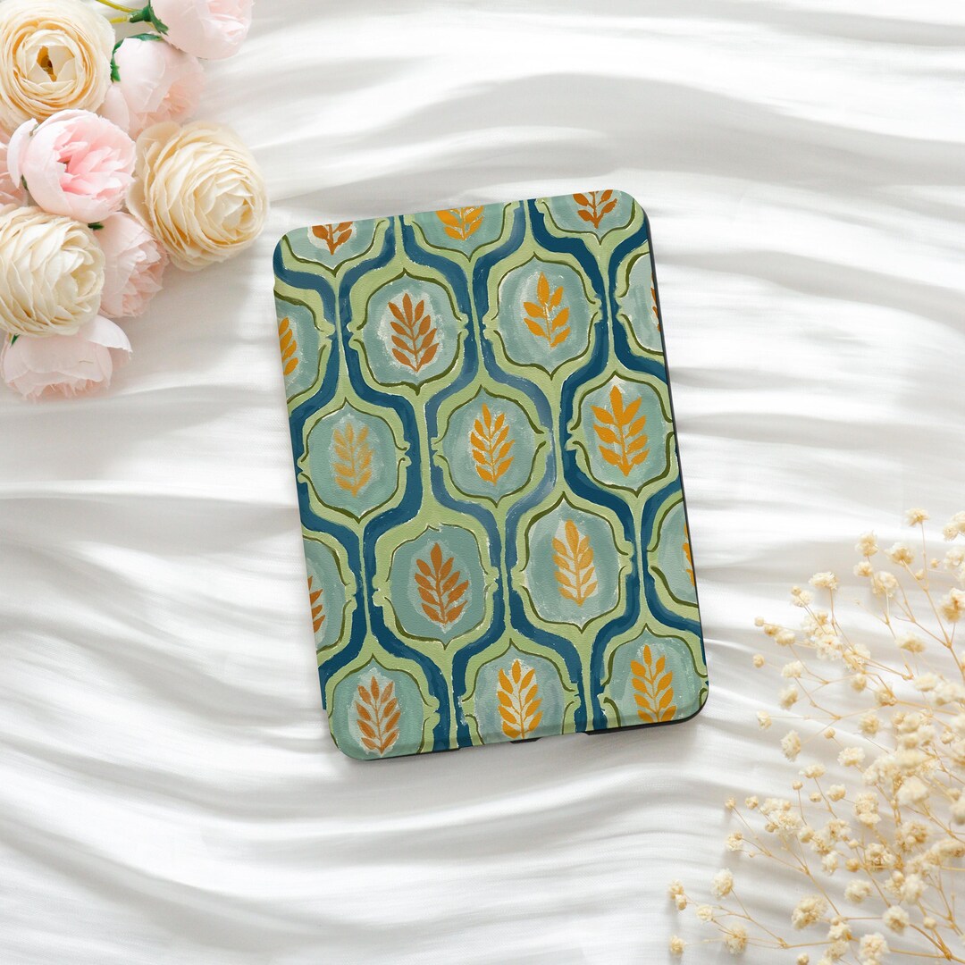 Retro Geometric Leave Personalized Kindle Case,auto Wake/sleep Kindle ...