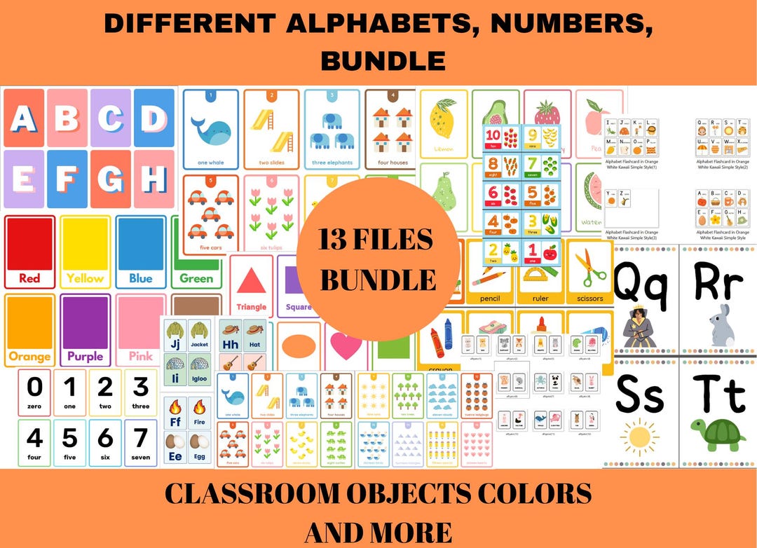 Alphabet and Numbers Flash Cards (digital Download) - Etsy