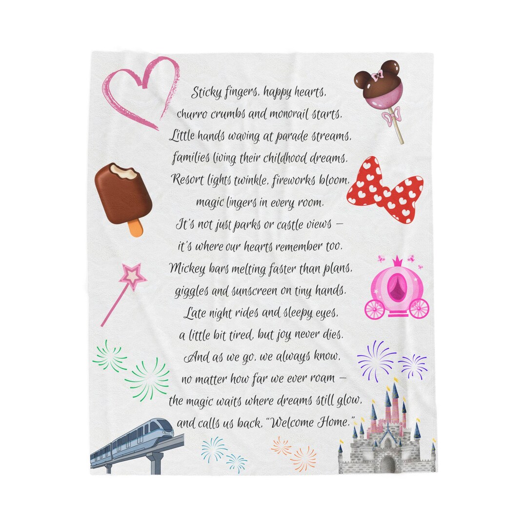 Disney Parks Poem Blanket | Magical Family Memory Throw | Cozy ...