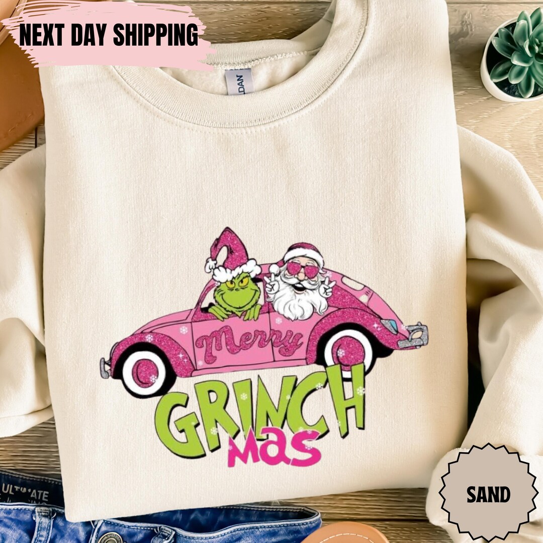 Grinch Sweater in Soft Cotton, Merry Grinchmas Holiday Pullover - Etsy