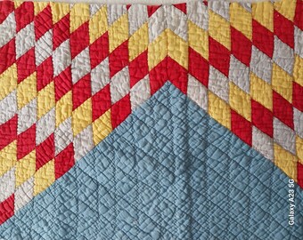 Vintage Cutter Quilt Colorful Star Design 20 X 20 1/2 Colorful Handmade ...