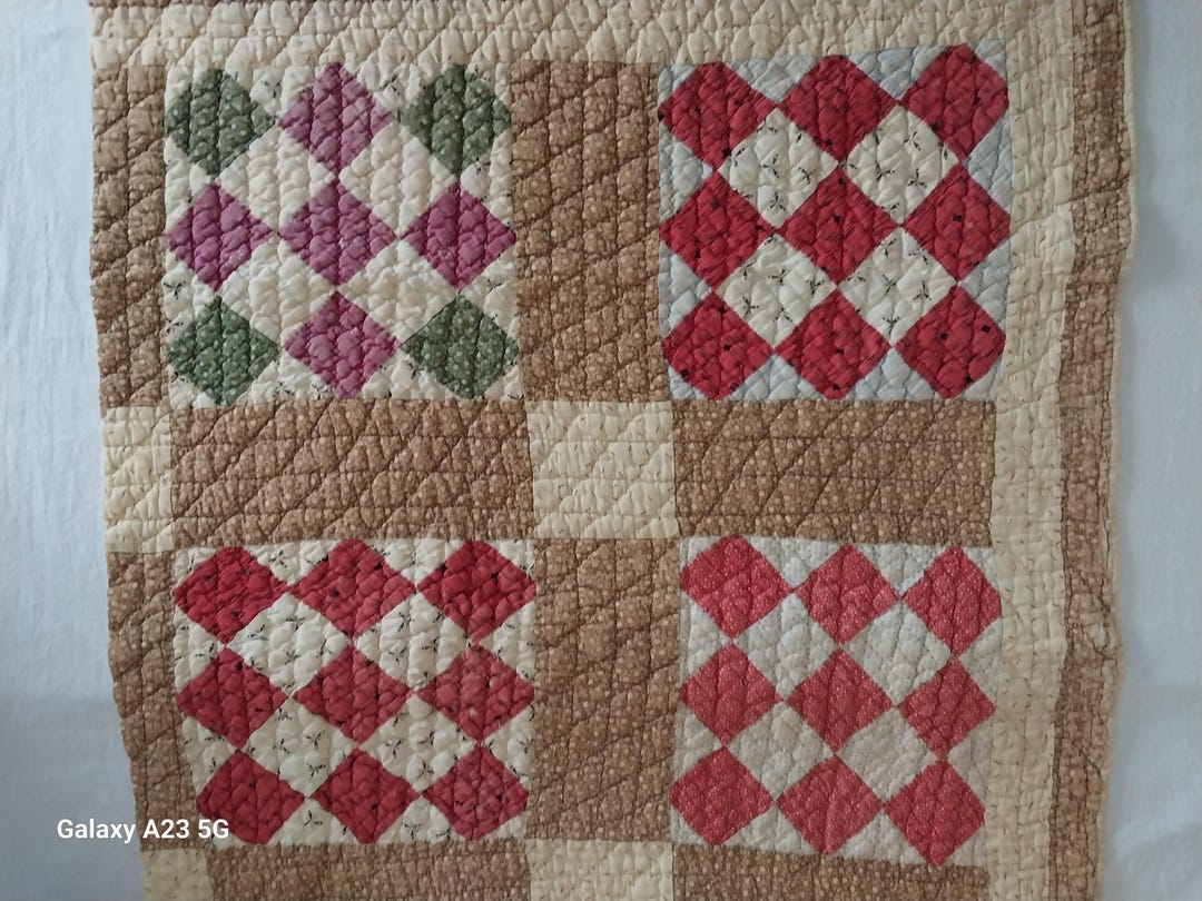 Vintage Cutter Quilt Piece 23 X 24 Handmade Quilt Piece Primitive ...