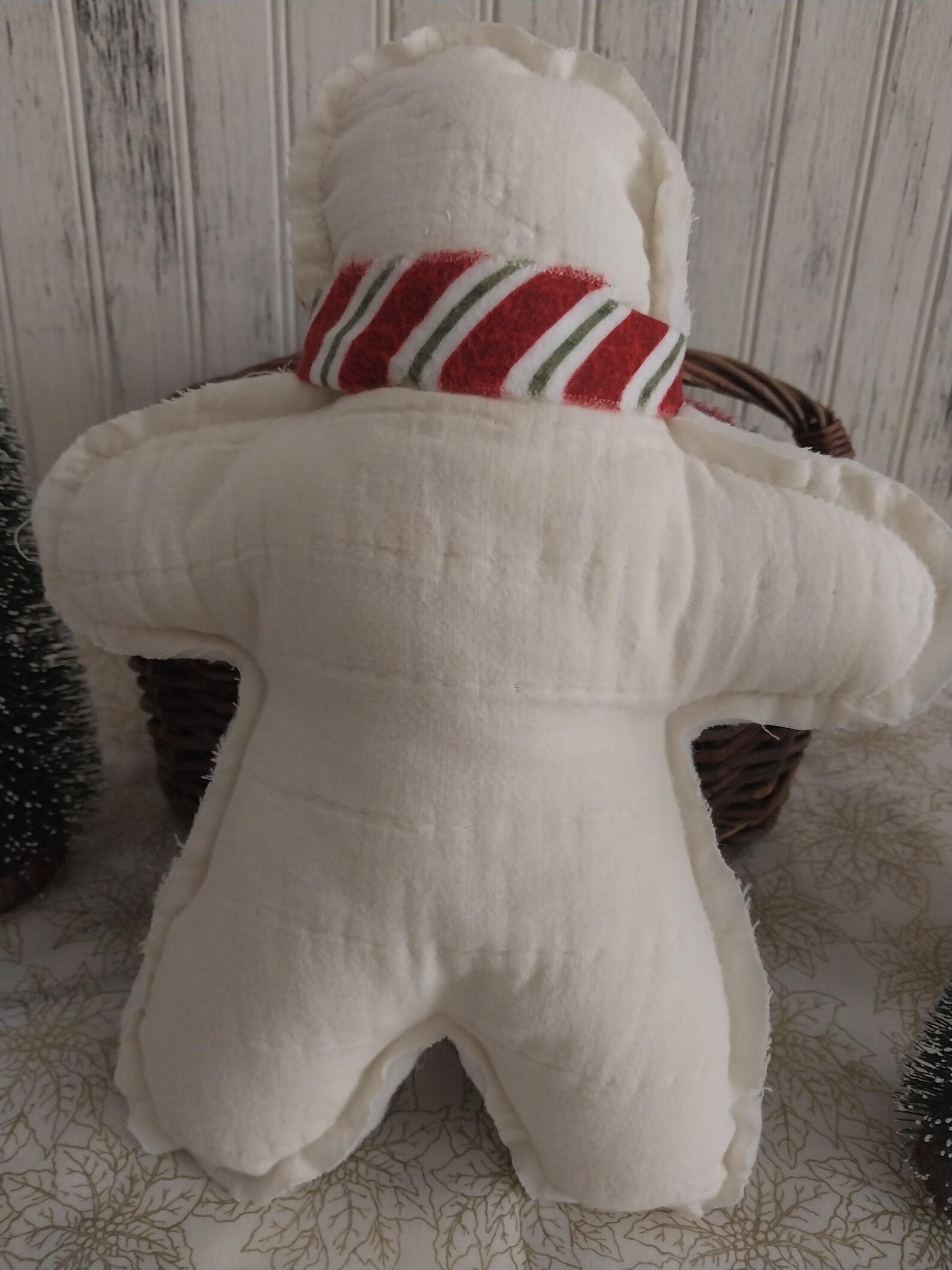 Gingerbread Man / 11 Inches Tall / Vintage Repurposed Quilt / Farmhouse ...