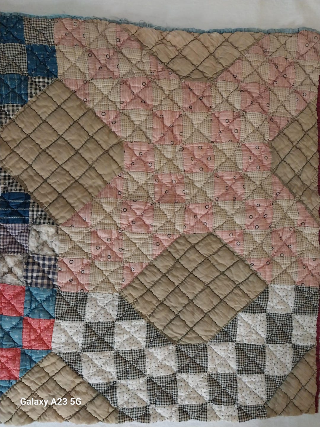 Vintage Cutter Quilt Piece 23 X 27 Handmade Quilt Piece Primitive ...