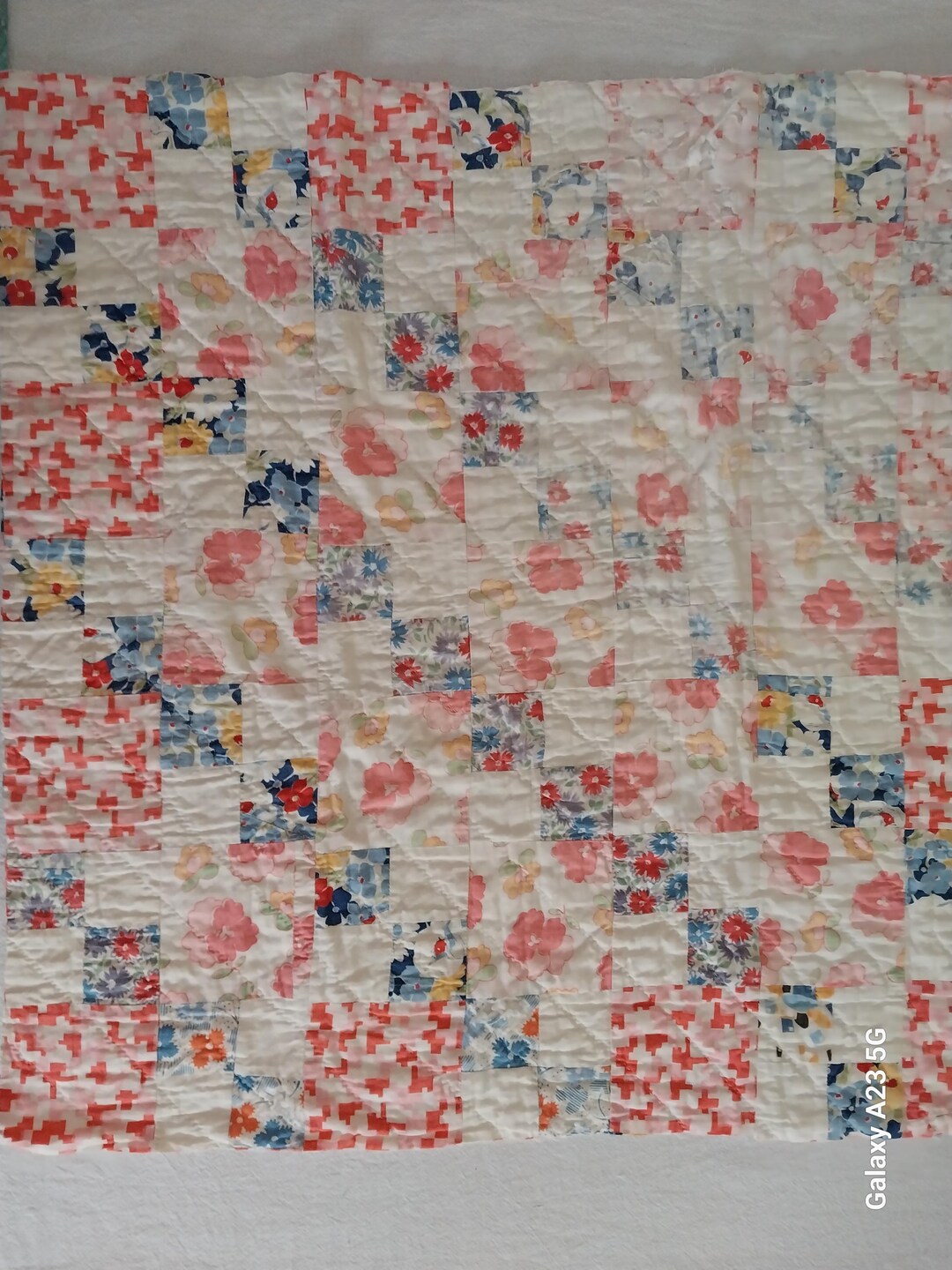 Some Tatters / Vintage Cutter Quilt / 21 X 21 / Handmade Quilt Piece ...