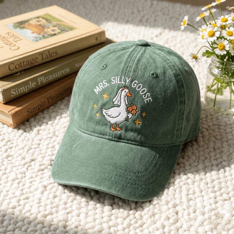 Embroidered Silly Goose Bride Hat, Funny Goose Lover Cap, Wedding ...