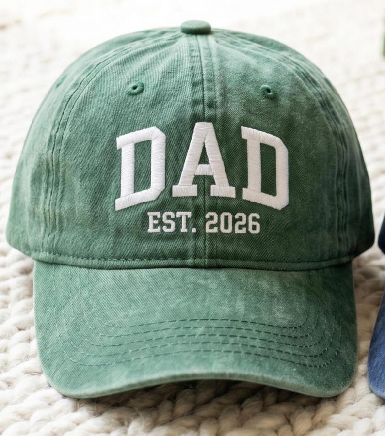 Custom Embroidered Grandpa Hat With Est Year, Dad Cap (120mm X 65mm) - Etsy