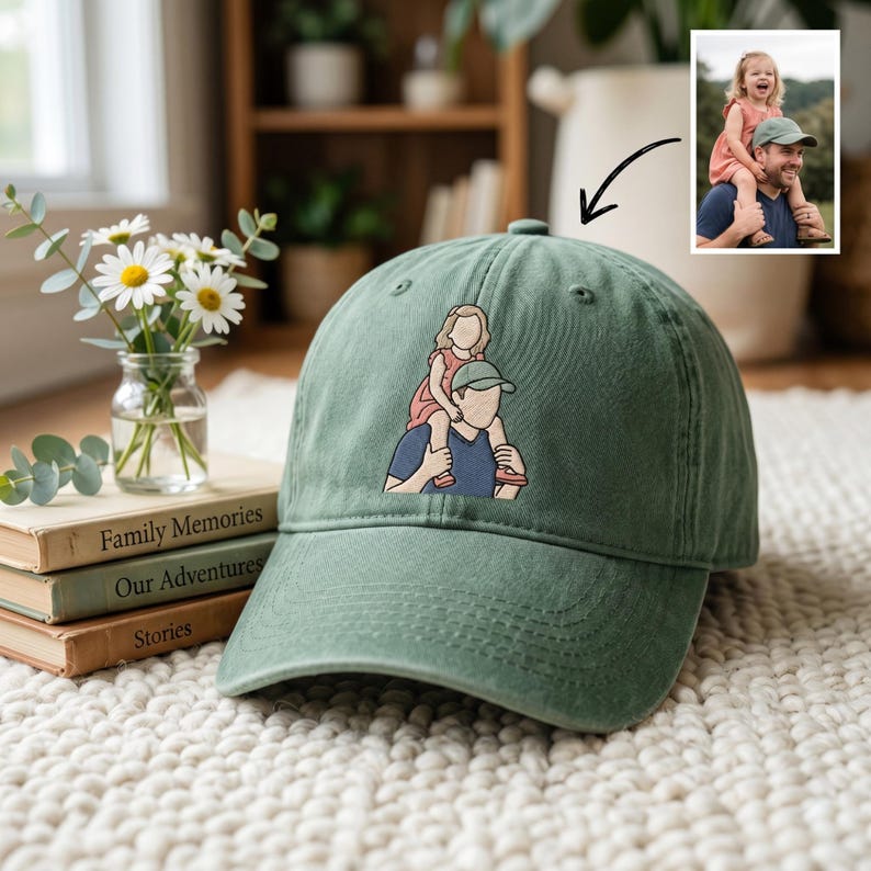 Custom Embroidered Dad Hat – Photo Portrait Baseball Cap - Etsy