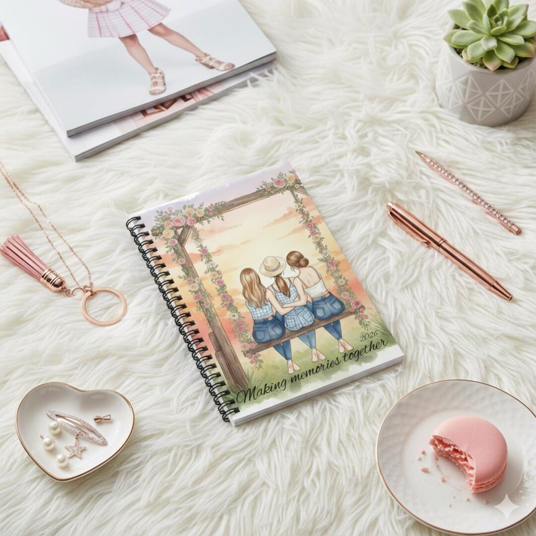 Making Memories Together Friends Notebook, Monogrammed Spiral Notebook ...