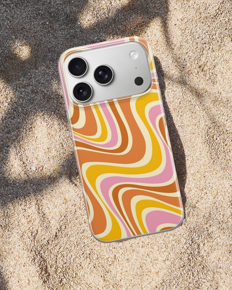 Retro Abstract Phone Case Groovy Pattern Cover for iPhone 17 Pro Max ...