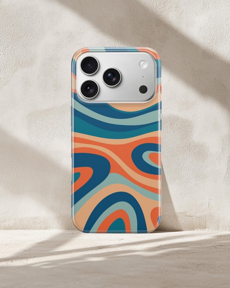 Retro Abstract Phone Case Groovy Pattern Cover for iPhone 17 Pro Max ...