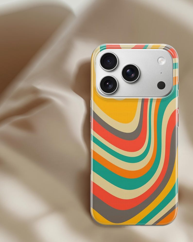 Retro Abstract Phone Case Groovy Pattern Cover for iPhone 17 Pro Max ...