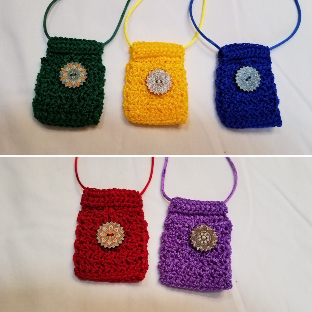 Amulet Pouch - Colors of the Elements; Crochet, Necklace, Ritual ...