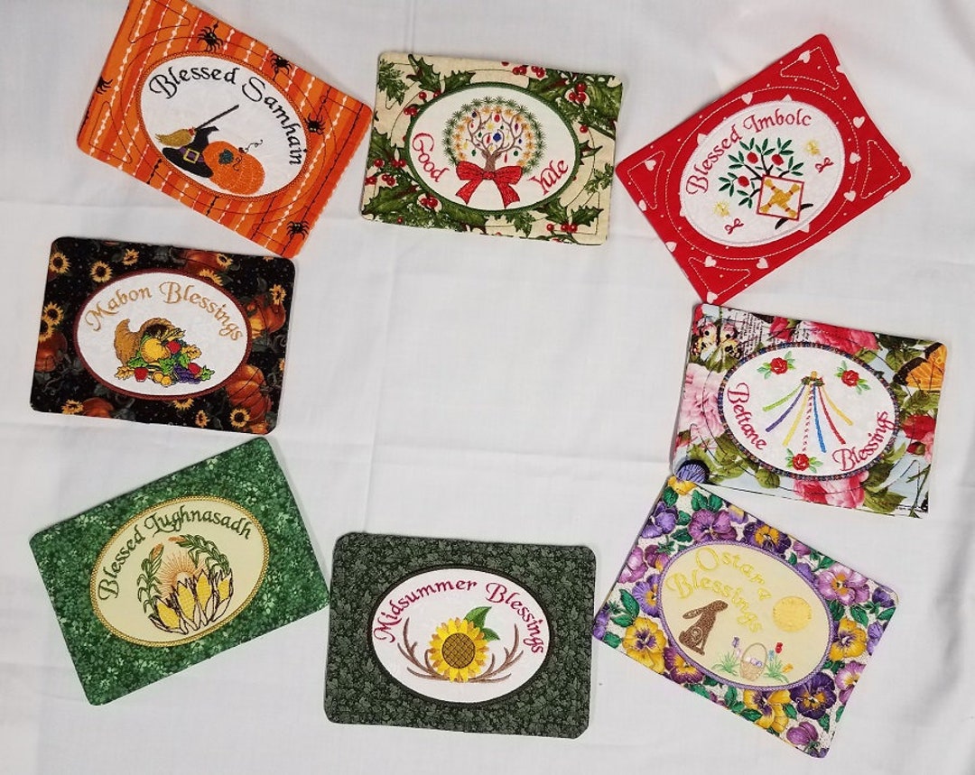 Wheel of the Year Mini Altar Mats: Wiccan Sabbat Decoration (made to ...
