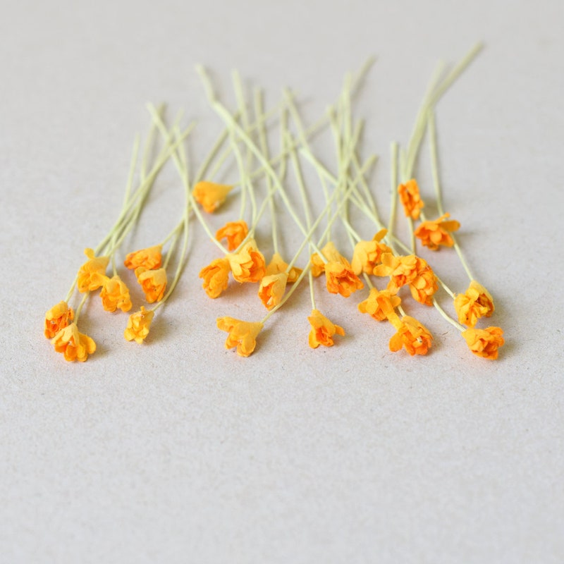 Orange Paper Flowers - Etsy