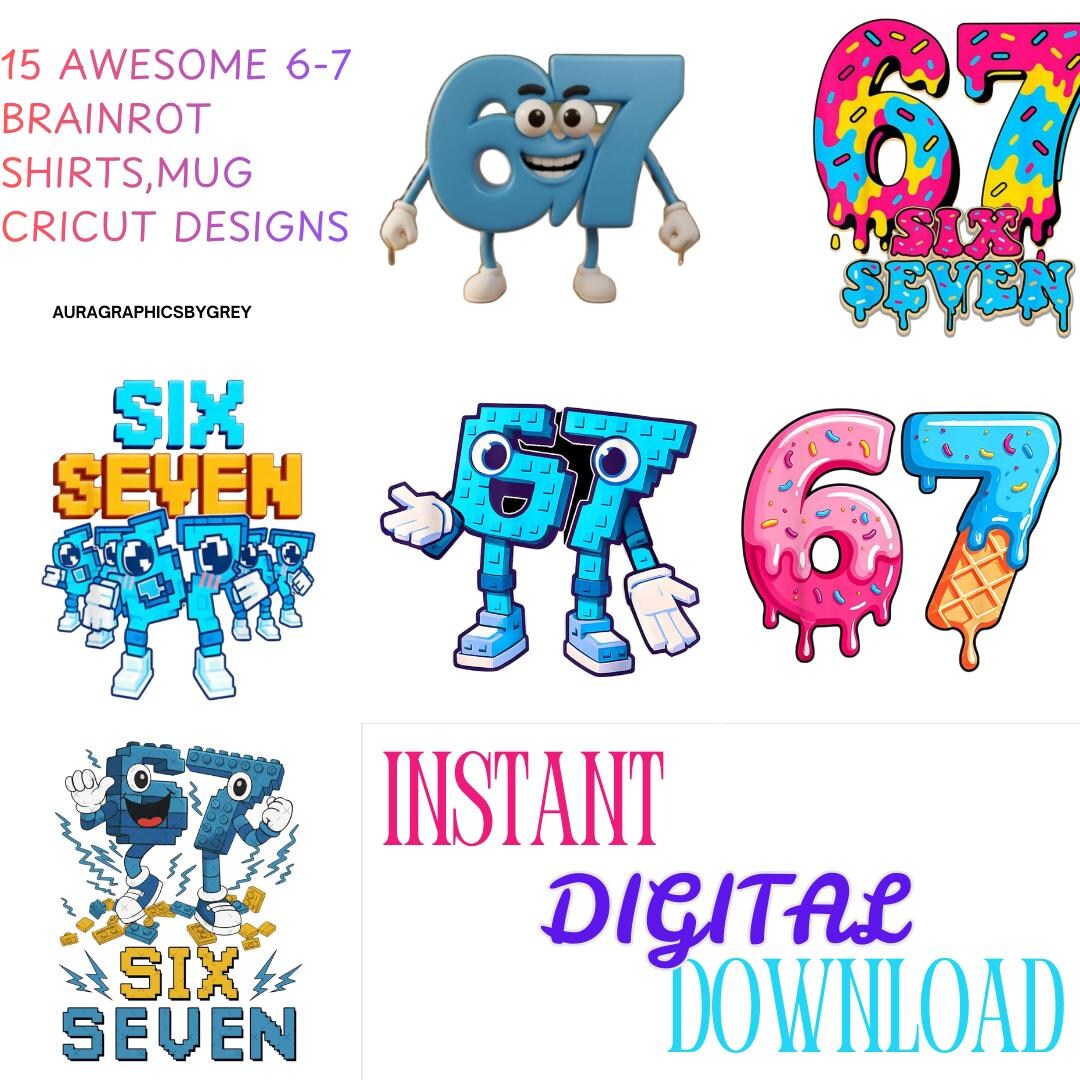 Brainrot 67 Meme Clipart Bundle | Gaming SVG PNG Designs (digital ...