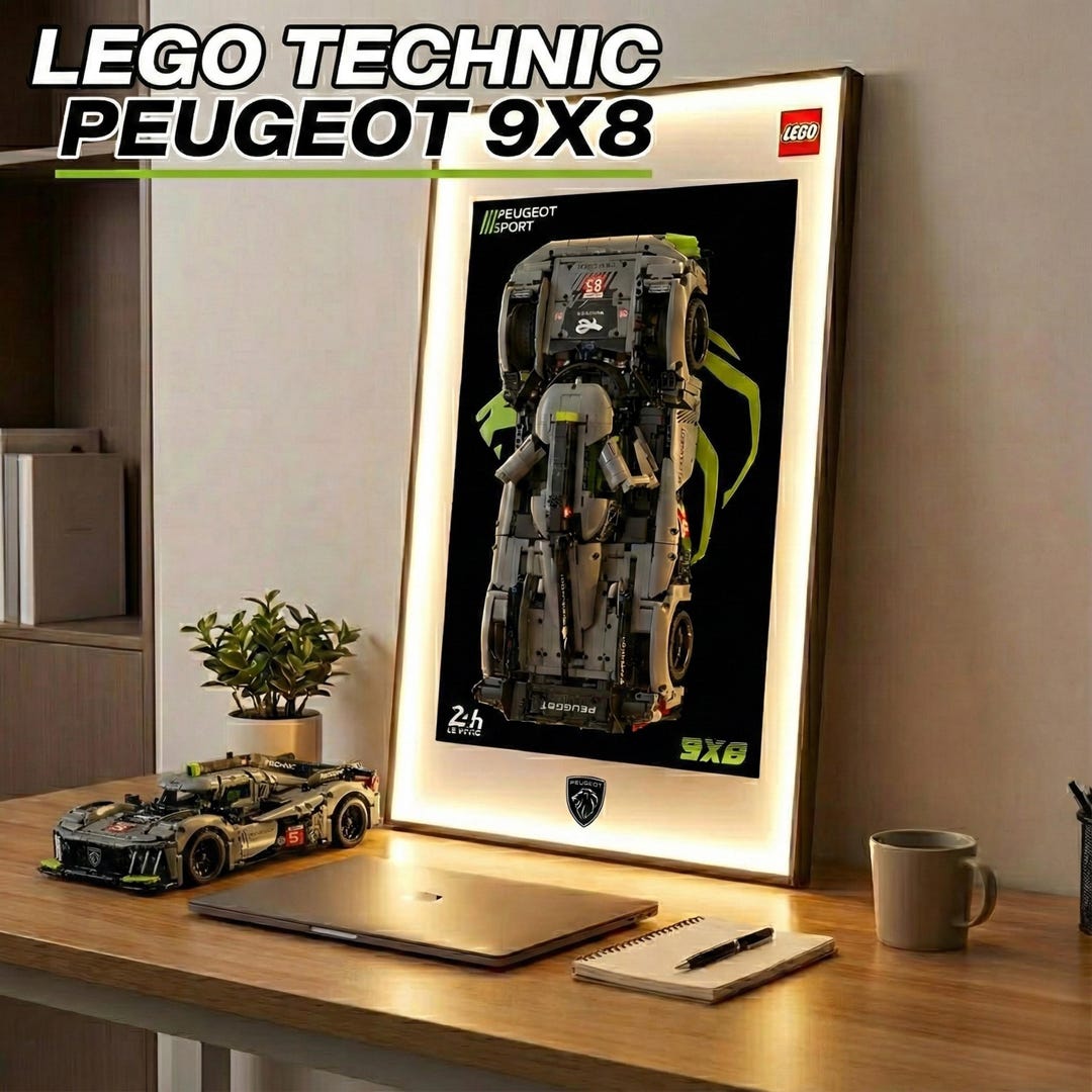 Personalized LEGO Technic Wall Display – Peugeot 9X8 1:8 Model Frame ...