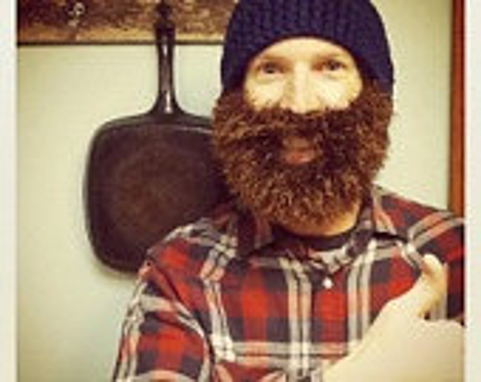 Fuzzy Beard in TEAL Hand Crochet Beard and Mustache Only - Etsy